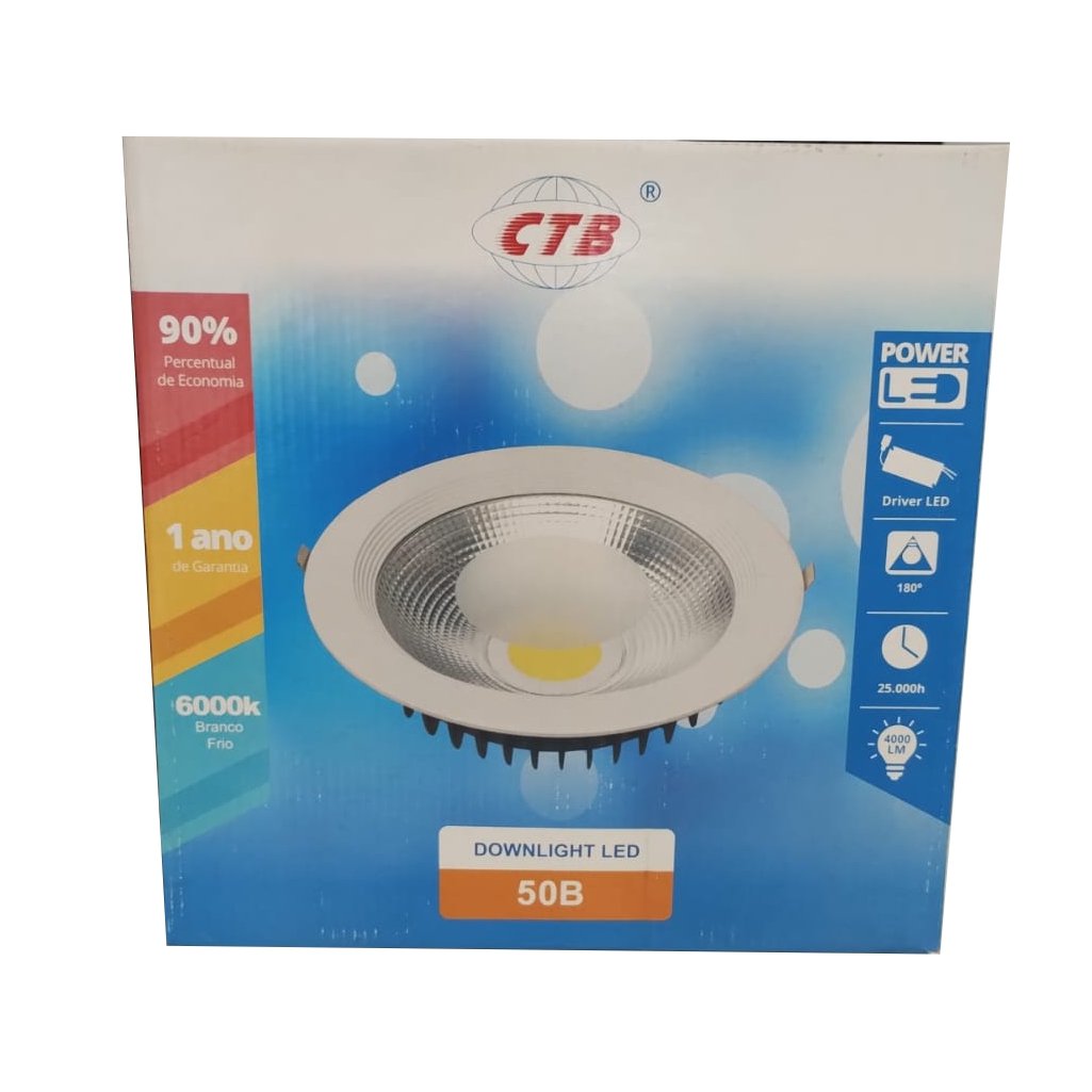 Downlight LED 50B - Luminária Downlight 50W COBY - instacled